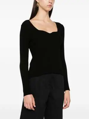 P.a.r.o.s.h Square-neck Cropped Sweater - Black