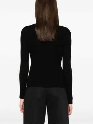 P.a.r.o.s.h Square-neck Cropped Sweater - Black