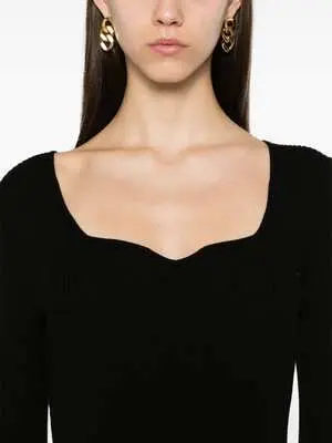 P.a.r.o.s.h Square-neck Cropped Sweater - Black