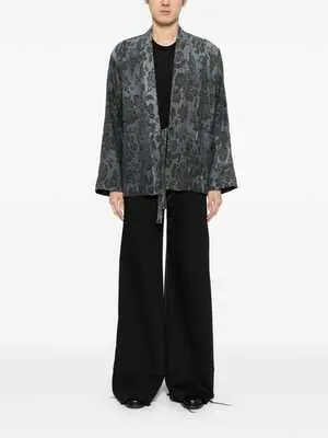 UMA WANG Patterned Jacquard Jacket - Blue