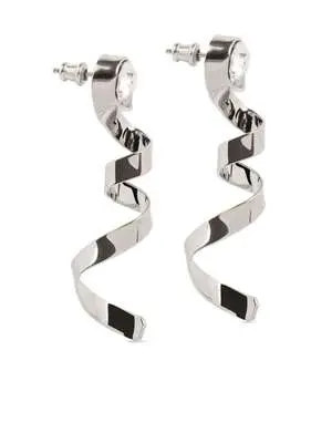 Dries Van Noten Wave Stud Earrings - Silver