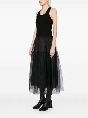 JNBY Tulle-inserts Midi Dress - Black