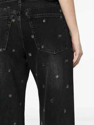 JNBY Embroidered-butterfly Cotton Jeans