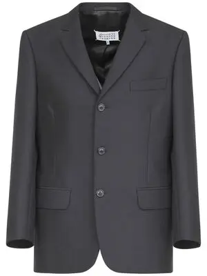 MAISON MARGIELA Single-breasted Wool Blazer - Black