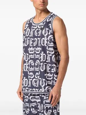 Philipp Plein All-over Logo-print Tank Top