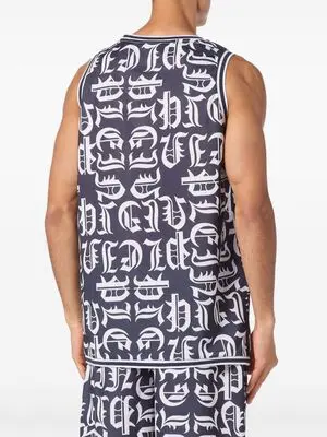 Philipp Plein All-over Logo-print Tank Top