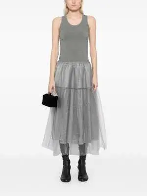 JNBY Tulle-inserts Midi Dress - Grey
