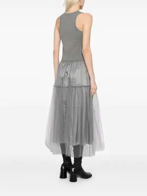 JNBY Tulle-inserts Midi Dress - Grey