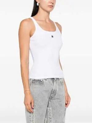 Amiri Ma Embroidered Ribbed Tank Top - White