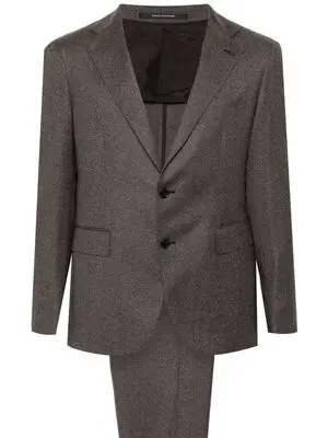 Tagliatore Single-breasted Virgin Wool Suit - Brown