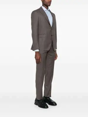 Tagliatore Single-breasted Virgin Wool Suit - Brown
