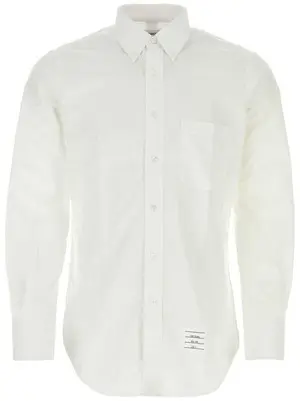 Thom Browne Logo-appliqué Shirt - White