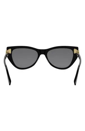 Fendi Diamonds 54mm Cat Eye Sunglasses - Shiny Black/smoke