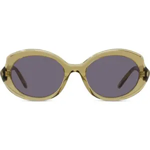Loewe Thin Mini 54mm Oval Sunglasses - Shiny Dark Green/violet