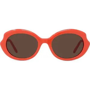 Loewe Thin Mini 54mm Oval Sunglasses - Shiny Orange/brown