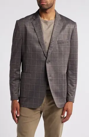 Johnston & Murphy Xc Flex Windowpane Check Knit Sport Coat