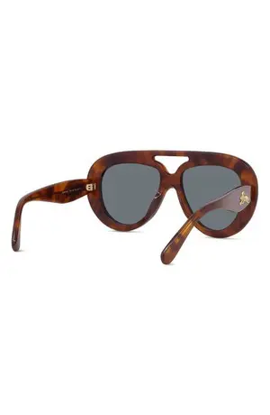 Loewe Curvy 55mm Gradient Pilot Sunglasses - Blonde Havana/blue