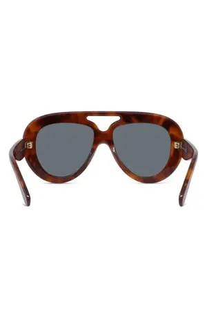 Loewe Curvy 55mm Gradient Pilot Sunglasses - Blonde Havana/blue