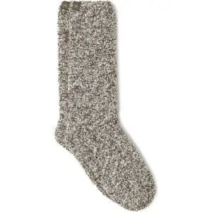 Barefoot Dreams Cozychic Heathered Crew Socks - Olive Branch/white