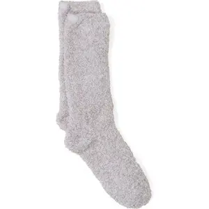 Barefoot Dreams Cozychic Heathered Crew Socks - Oyster/white