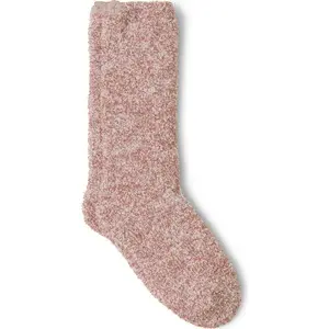 Barefoot Dreams Barefoot Dreams CozyChic Heathered Crew Socks Terra/white