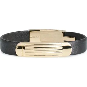 FERRAGAMO Signature Id Bracelet - Oro Chiaro/black