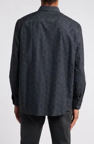 Johnston & Murphy Jacquard Skull Button-up Shirt