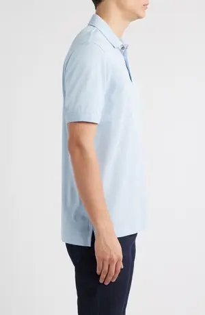 BOSS Press Lyocell & Cotton Polo - Light Blue