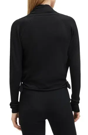 ALLSAINTS Wasson Pirate Wrap Merino Wool Cardigan - Black