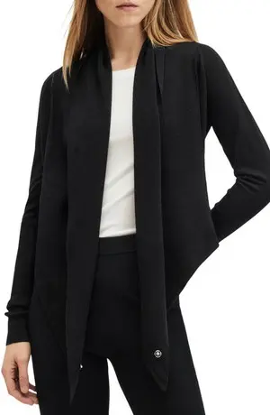ALLSAINTS Wasson Pirate Wrap Merino Wool Cardigan - Black