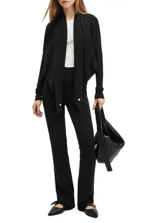 ALLSAINTS Wasson Pirate Wrap Merino Wool Cardigan - Black