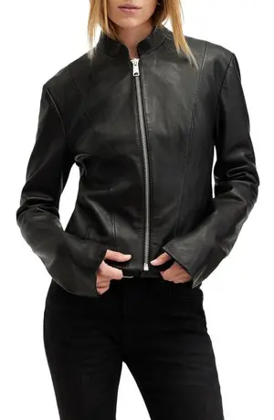 ALLSAINTS Sadler Leather Jacket - Black