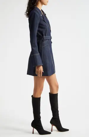 moto denim dress Yigal AzrouL Clarisse Moto Dress - Denim