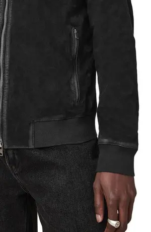 ALLSAINTS Kemble Suede Bomber Jacket - Black