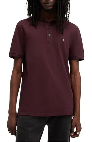 ALLSAINTS Reform Cotton Piqué Polo Mars Red