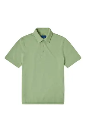 Robert Talbott Walker Short Sleeve Polo Spring Green