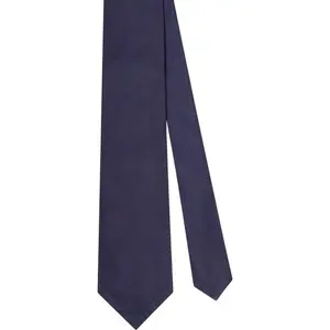 Robert Talbott Newman 7 Fold Solid Silk Necktie - Navy