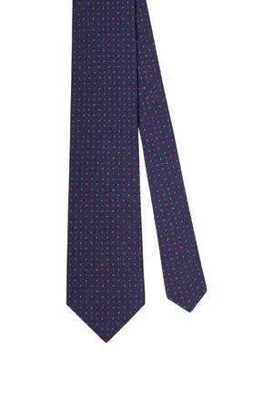 Robert Talbott Micro Neat Necktie - Navy
