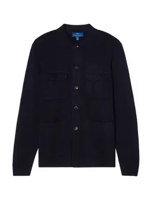 Robert Talbott Landon Merino Wool Sweater Jacket - Navy