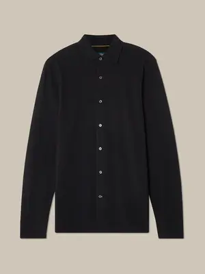 Robert Talbott Foster Long Sleeve Knit Shirt - Black