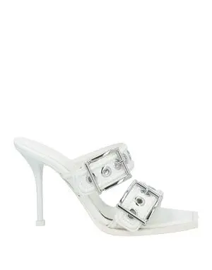 Alexander McQueen Sandals With Metal Appliqués - White
