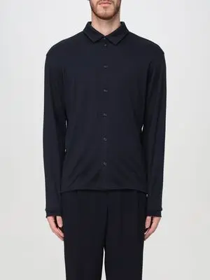Giorgio Armani Pure Cashmere Knit Shirt With French Collar Black