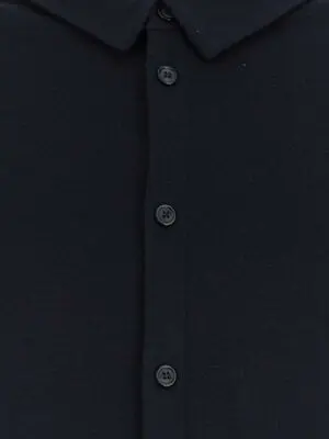 Giorgio Armani Pure Cashmere Knit Shirt With French Collar - Navy