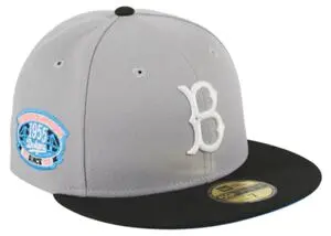 New Era Brooklyn Dodgers 1955 World Series 59fifty Fitted Hat - Grey/black
