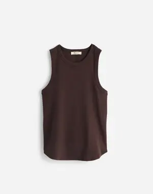 Madewell Cotton Ribbed Cutaway Tank - Dark Carob
