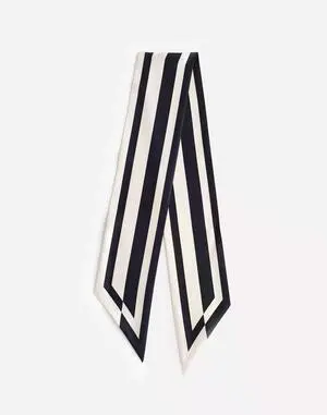 Madewell Silk Twill Tie - Striped Geo Twilly True Blac