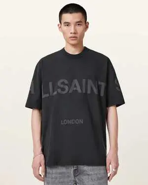 ALLSAINTS Biggy Oversized Logo Print T-shirt - Black/grey