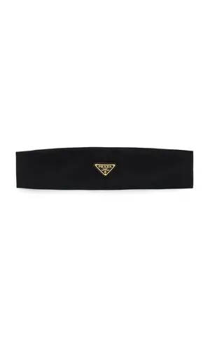 Prada Nylon Headband With Logo - Black