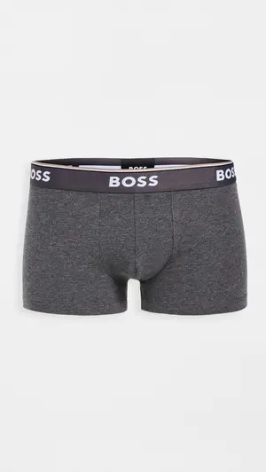 BOSS Stretch Cotton 3 Pack Trunks - Grey