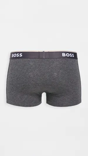 BOSS Stretch Cotton 3 Pack Trunks - Grey